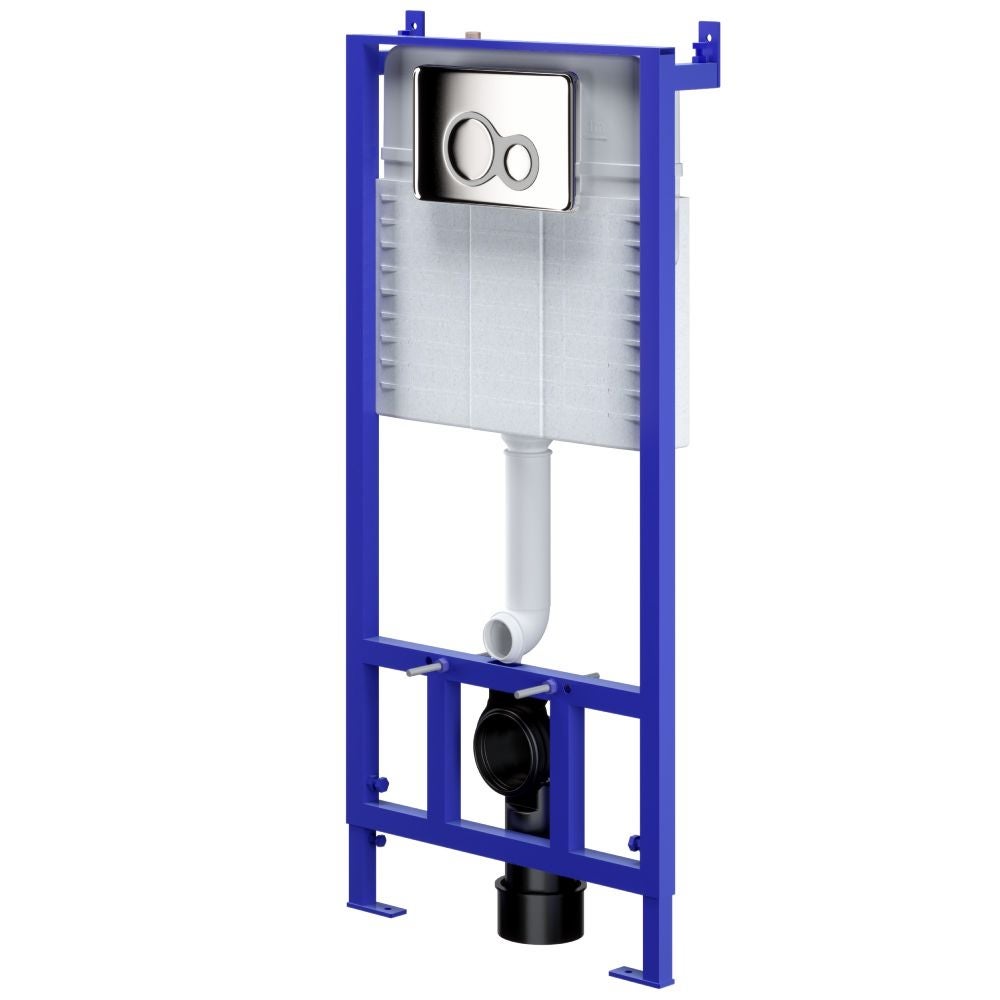 Rezervor incastrat cu cadru metalic si clapeta plastic alb Slim&Silent ...