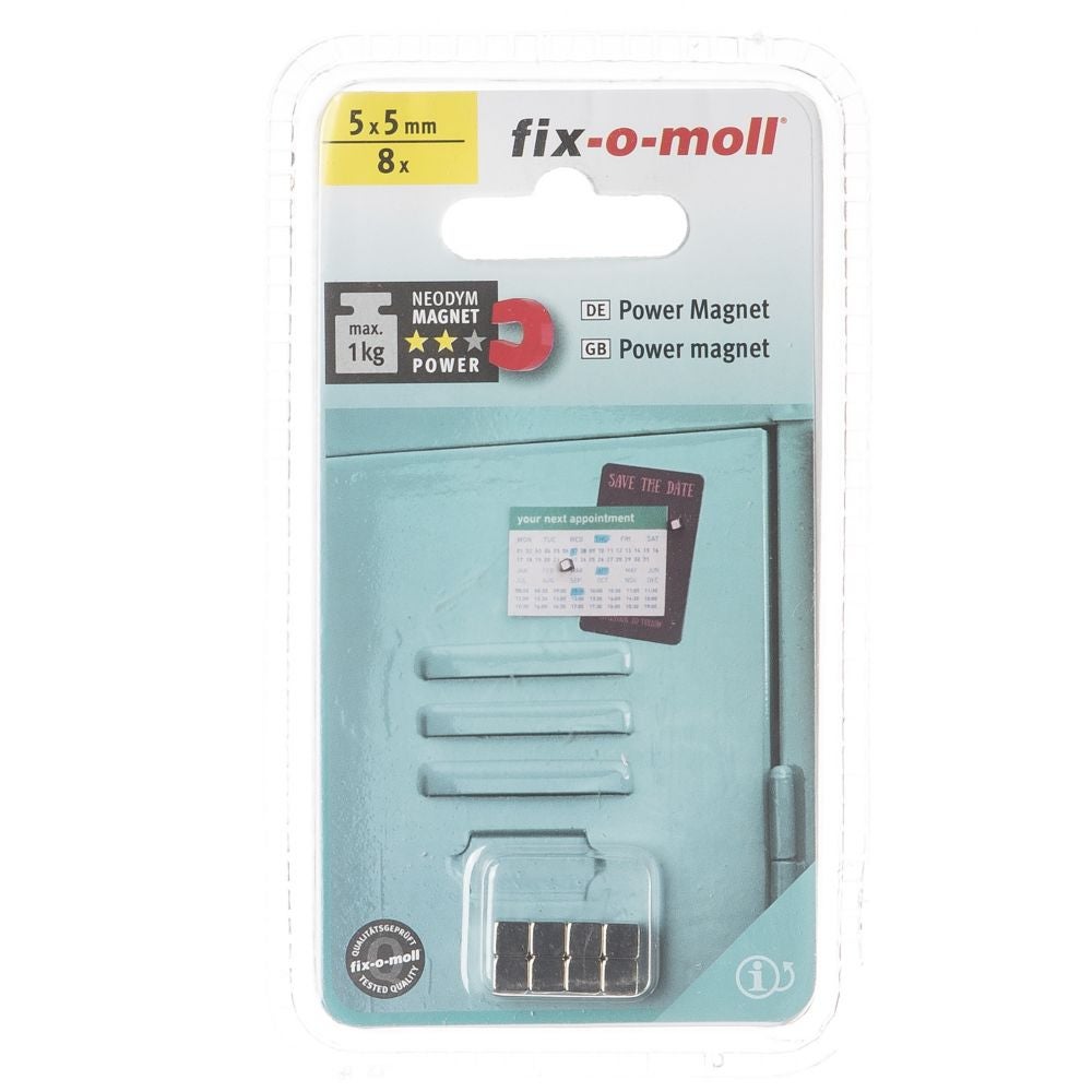 Magnet tip cub, 5 x 5 mm (set 8 buc)