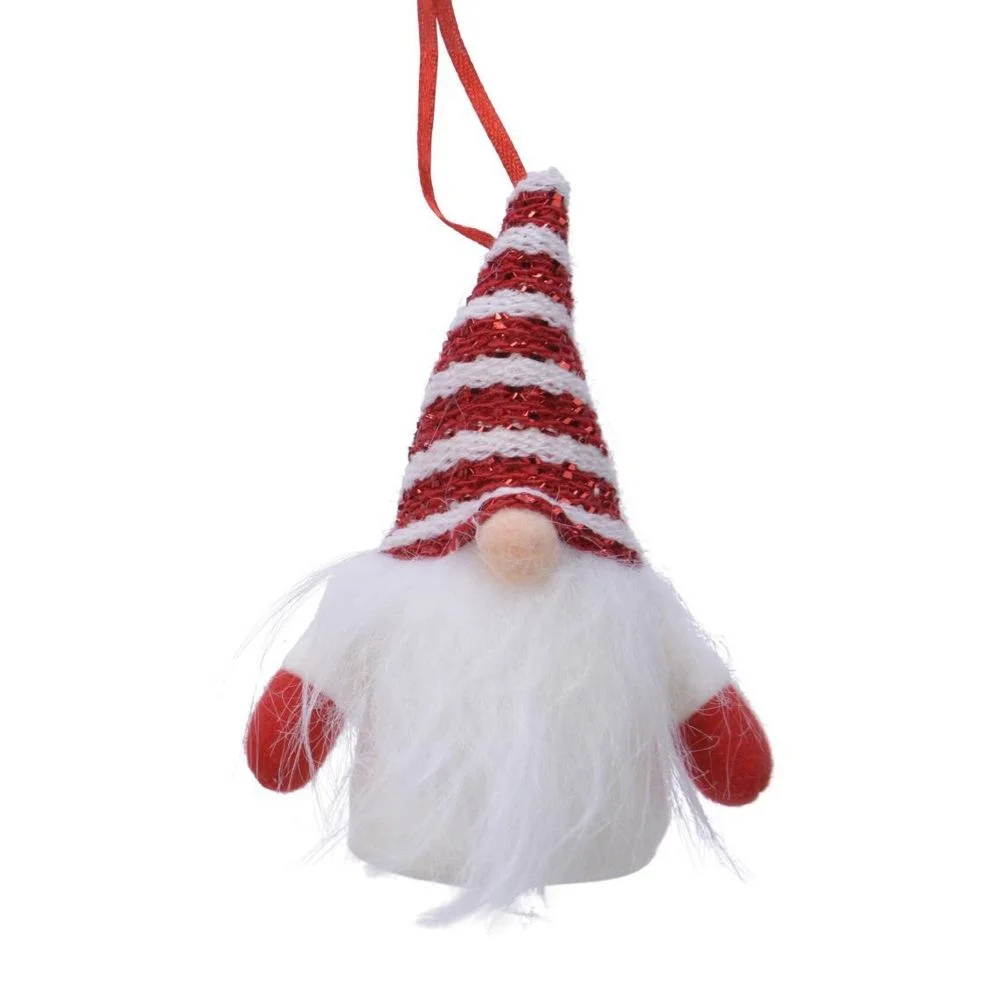 Decoratiune Craciun, pentru brad, model gnom cu caciula, poliester ...