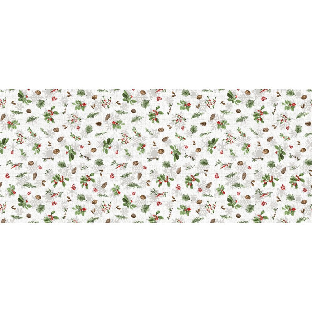 Musama cu tematica de Craciun, Brad, 100 x 140 cm, alb