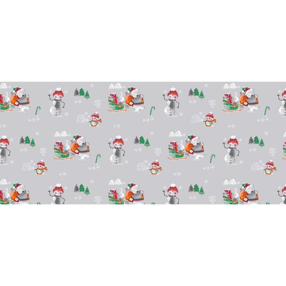 Musama cu tematica de Craciun, Om de zapada, 100 x 140 cm, alb