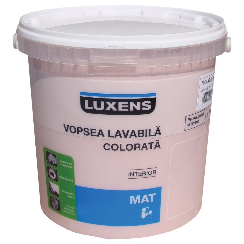 Vopsea lavabila colorata de interior 2.5 l, mata, Luxens Floare de Maces