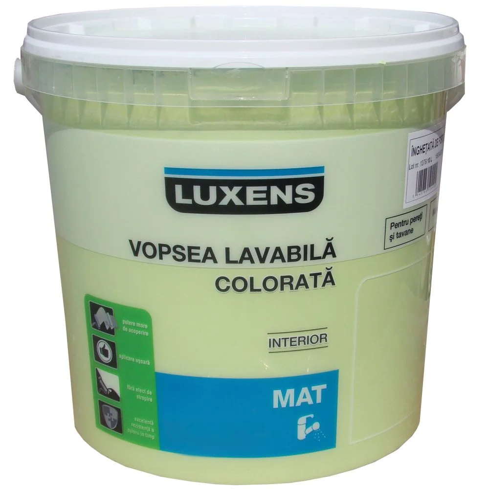Vopsea lavabila colorata de interior 2.5 l, mata, Luxens Inghetata de ...