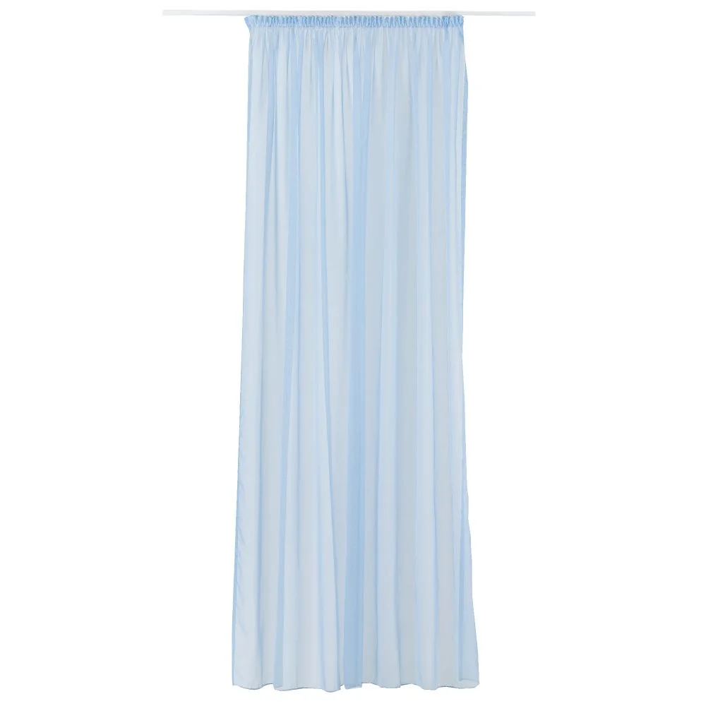 Perdea Voile simplu 300 x 245 cm, model uni, cu rejansa, albastru