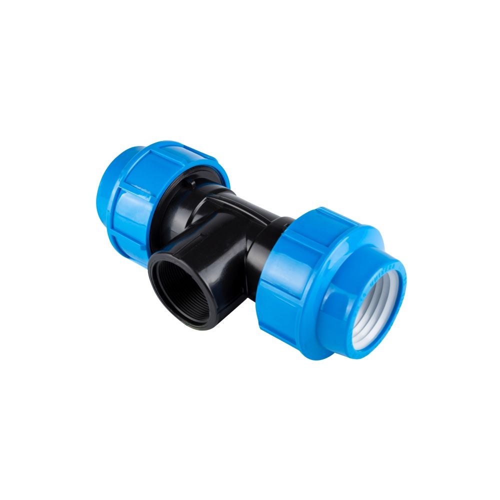 Teu compresiune pentru teava PEID, filet interior, Ø 32 mm x 1', negru ...