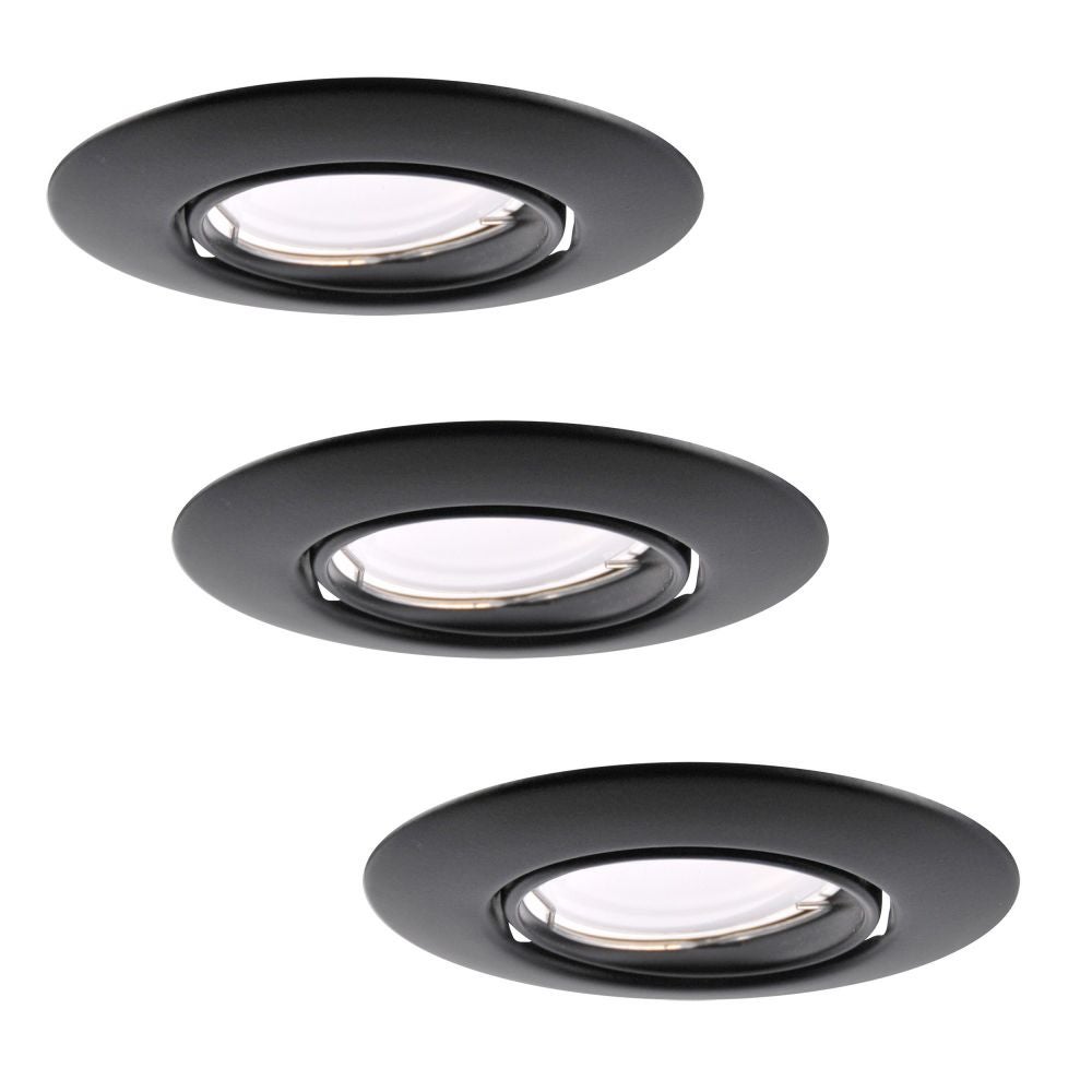 Set 3 spoturi LED incastrate Olin, mobile, 10.5 W, 750 lumeni, negru