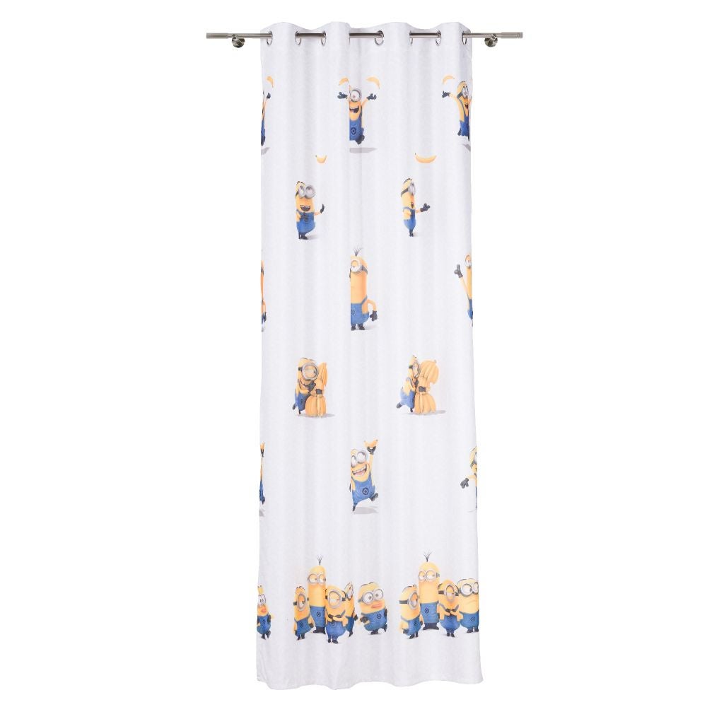 Draperie copii Minions 140 x 245 cm, cu inele, alb