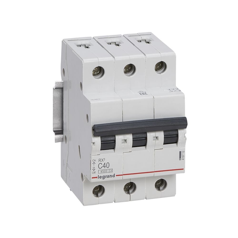 Disjunctor Legrand RX3, tripolar, 40 A, curba C, 4.5 KA