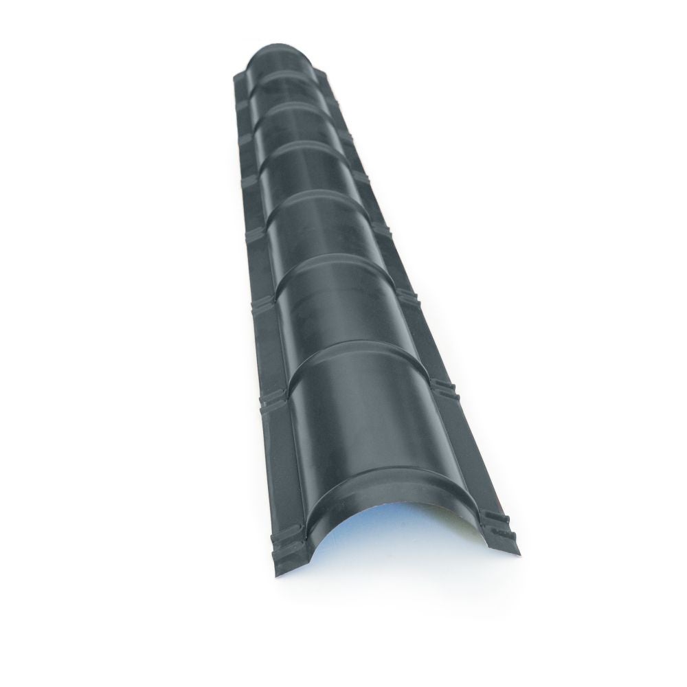 Coama rotunda Eco, metal, 2000 x 230 x 0.35 mm, gri lucios