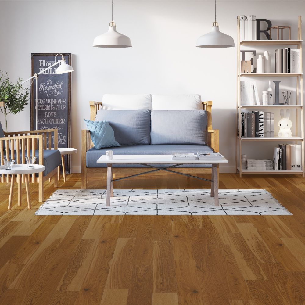 Parchet triplustratificat 14 mm Artens, stejar natur inchis, lacuit