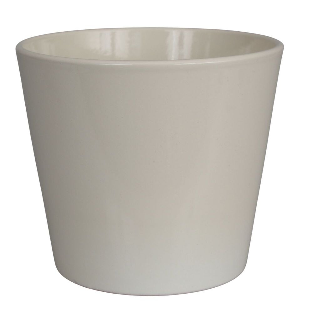 Ghiveci flori, ceramica, Ø 13 cm, bej