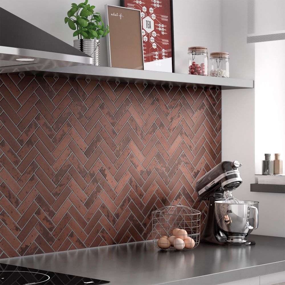 Mozaic sticla 28.2 x 32.6 cm, Artens Bricks, maro