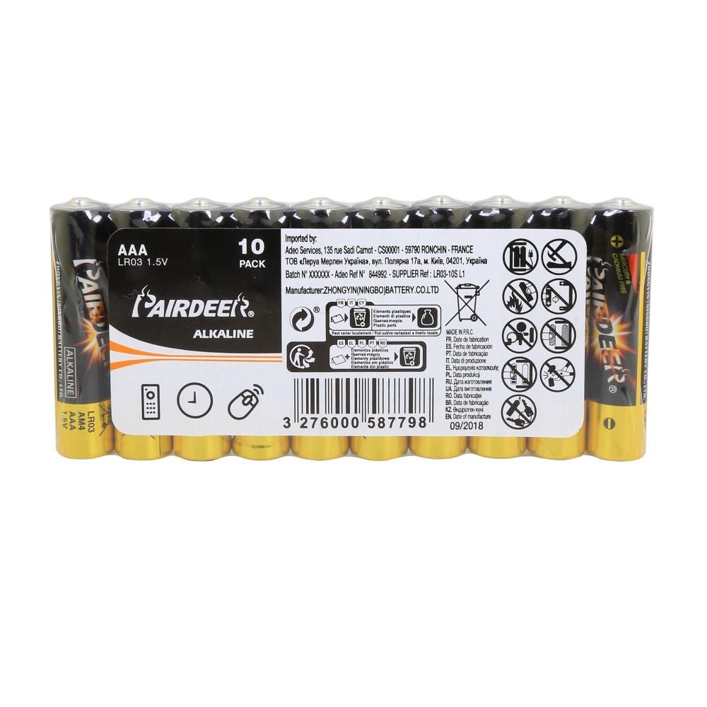 Baterii alcaline Pairdeer AAA (set 10 buc)