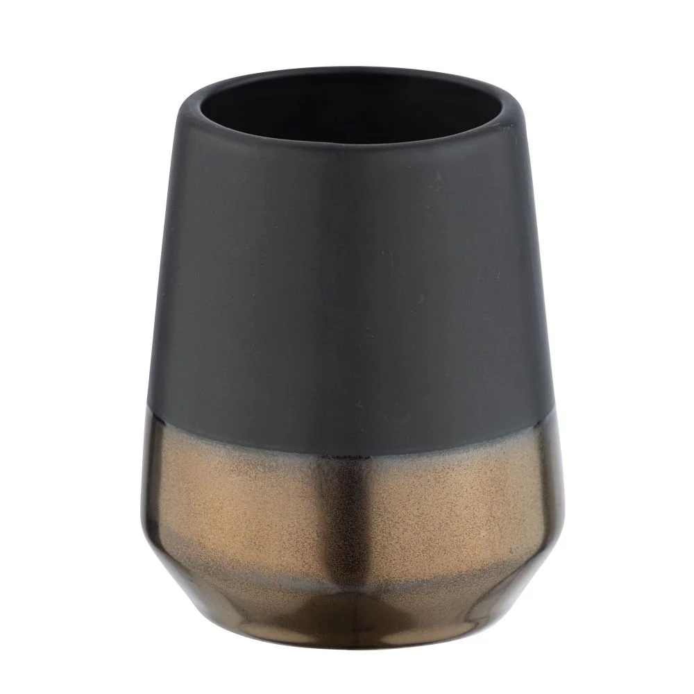 Pahar baie pentru igiena dentara Brandol, din ceramica, negru mat