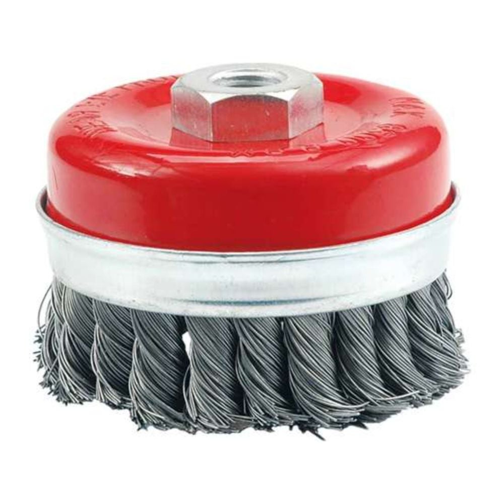 Perie sarma Vorel, tip cupa, cu toroane, otel, pentru polizor, 100 mm