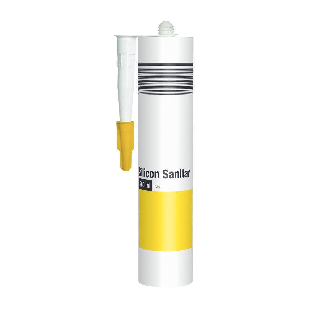 Silicon sanitar pentru baie si bucatarie, alb, 280 ml