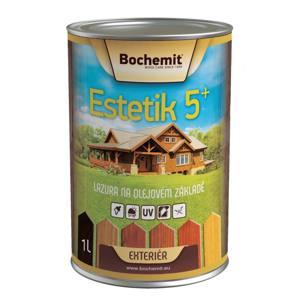 Impregnant pentru lemn pe baza de ulei, Bochemit Estetik 5+, castan, 1 L Impregnant pentru lemn pe baza de ulei, Bochemit Estetik 5+, castan, 1 L