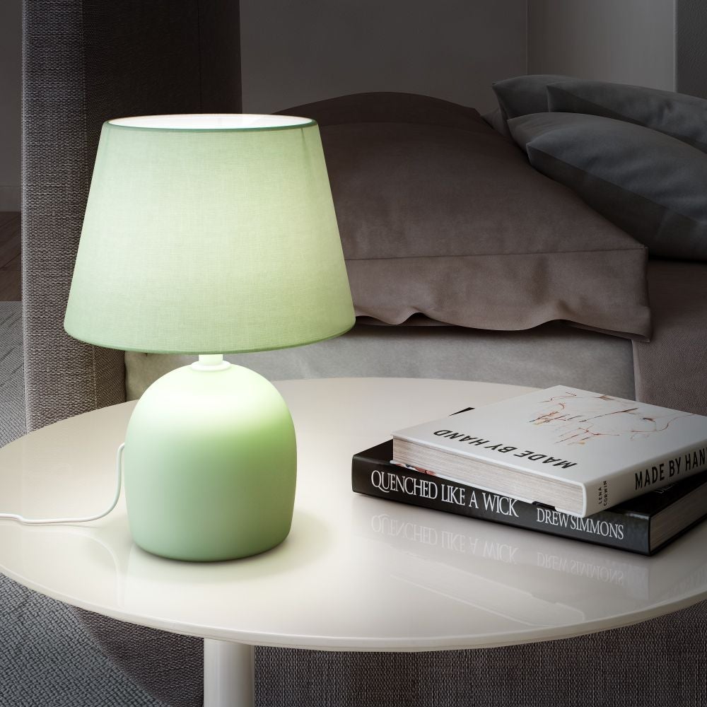 Veioza ceramica verde, 1x E14, 40W