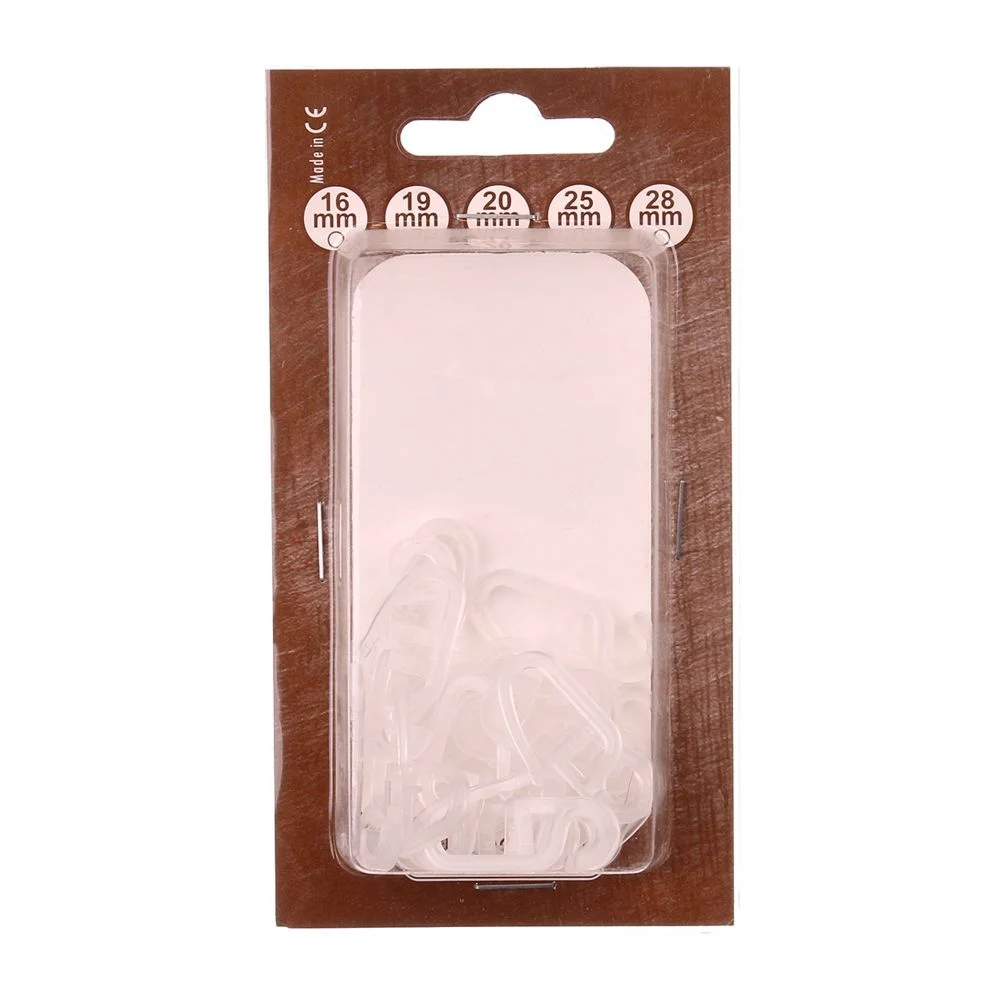 Set 20 x Carlig plastic cu inel metal