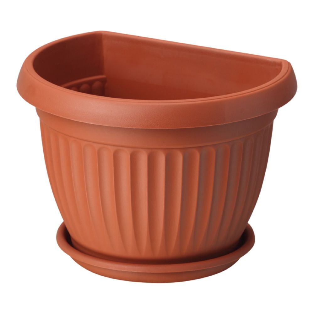 Ghiveci flori Dona, pentru perete, plastic, 25 cm, maro teracota