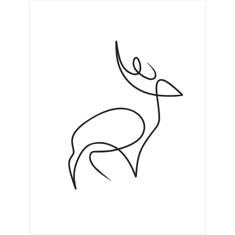 Poster imprimat Line art cerb, 30 x 40 cm