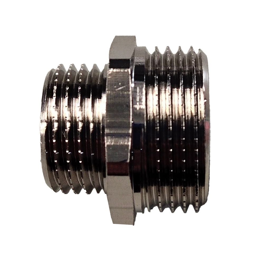 Niplu redus, alama, filet exterior, racord 3/4' - 1/2', cromat