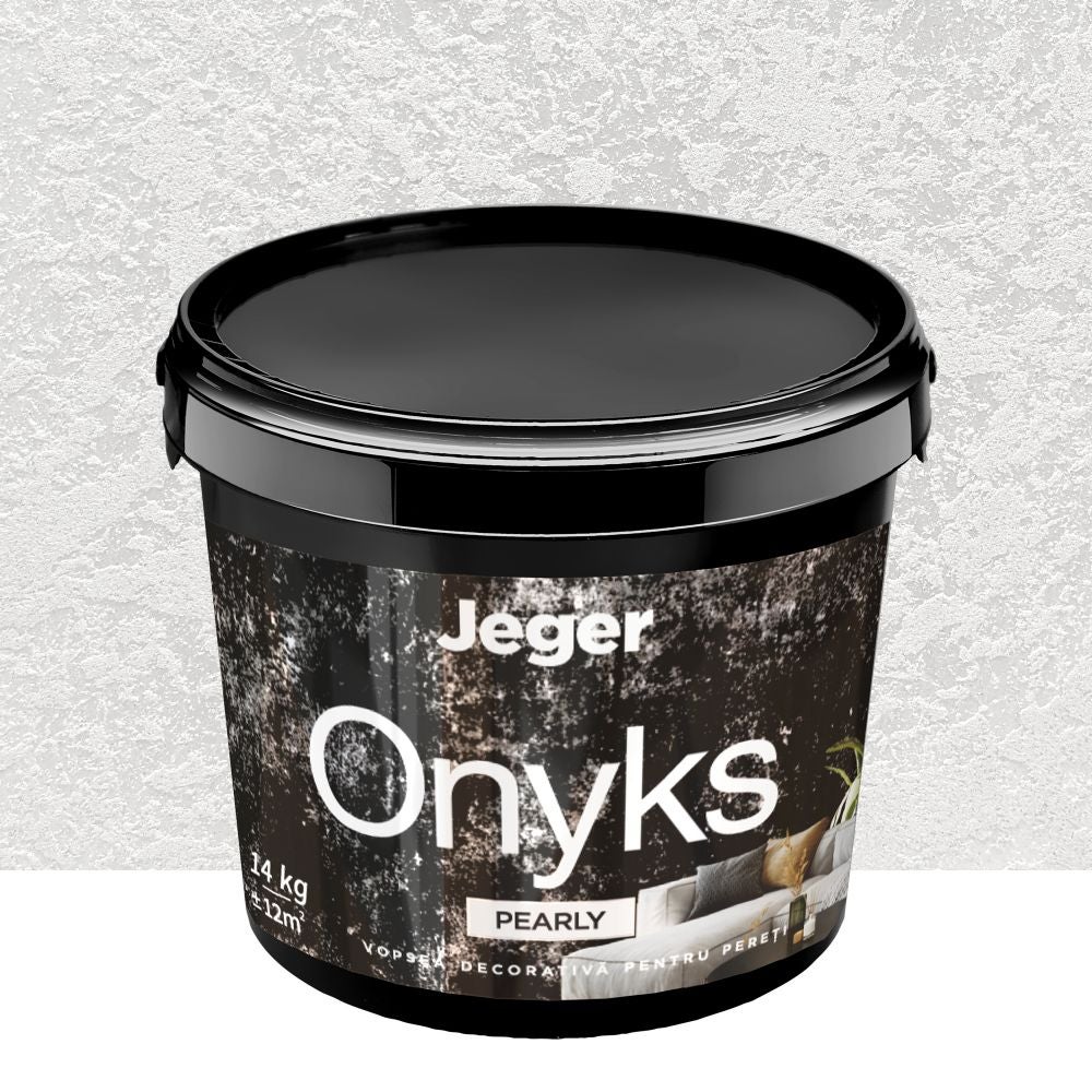 Vopsea decorativa Jeger, efect Onyks, alb perlat, 14 kg