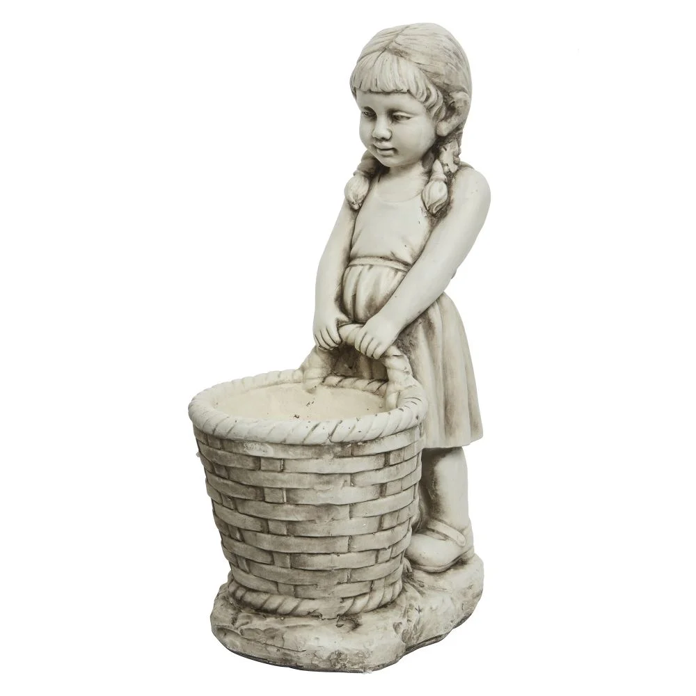 Statueta decorativa gradina, model fata cu cos, H 56.5 cm