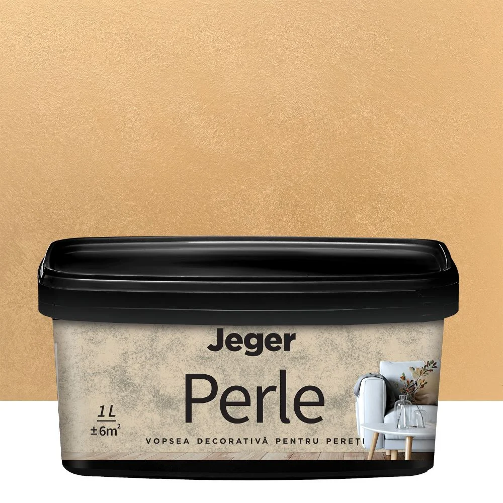 Vopsea decorativa Jeger, efect Perle, Gold, 1 L