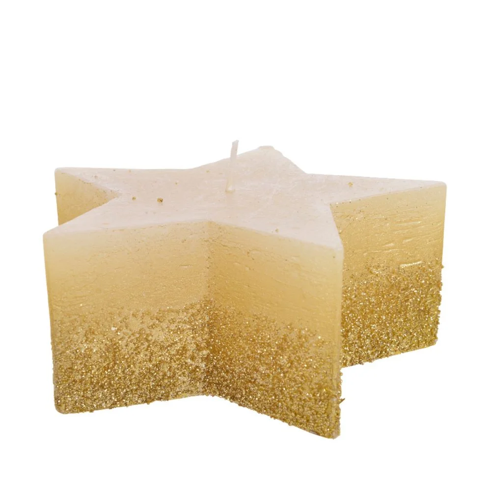 Lumanare in forma de stea galbena 12cm