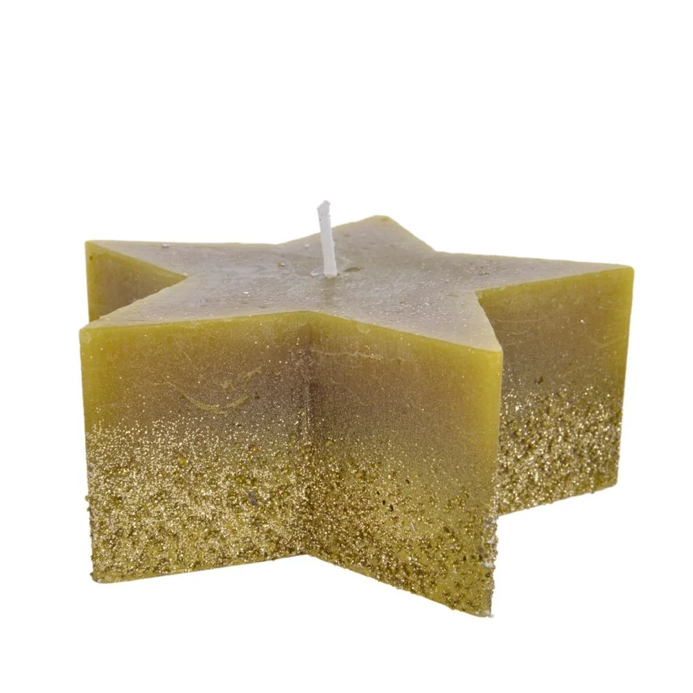 Lumanare in forma de stea verde 12 cm