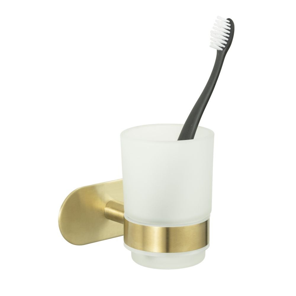 Pahar baie pentru igiena dentara Orea, din inox, auriu mat