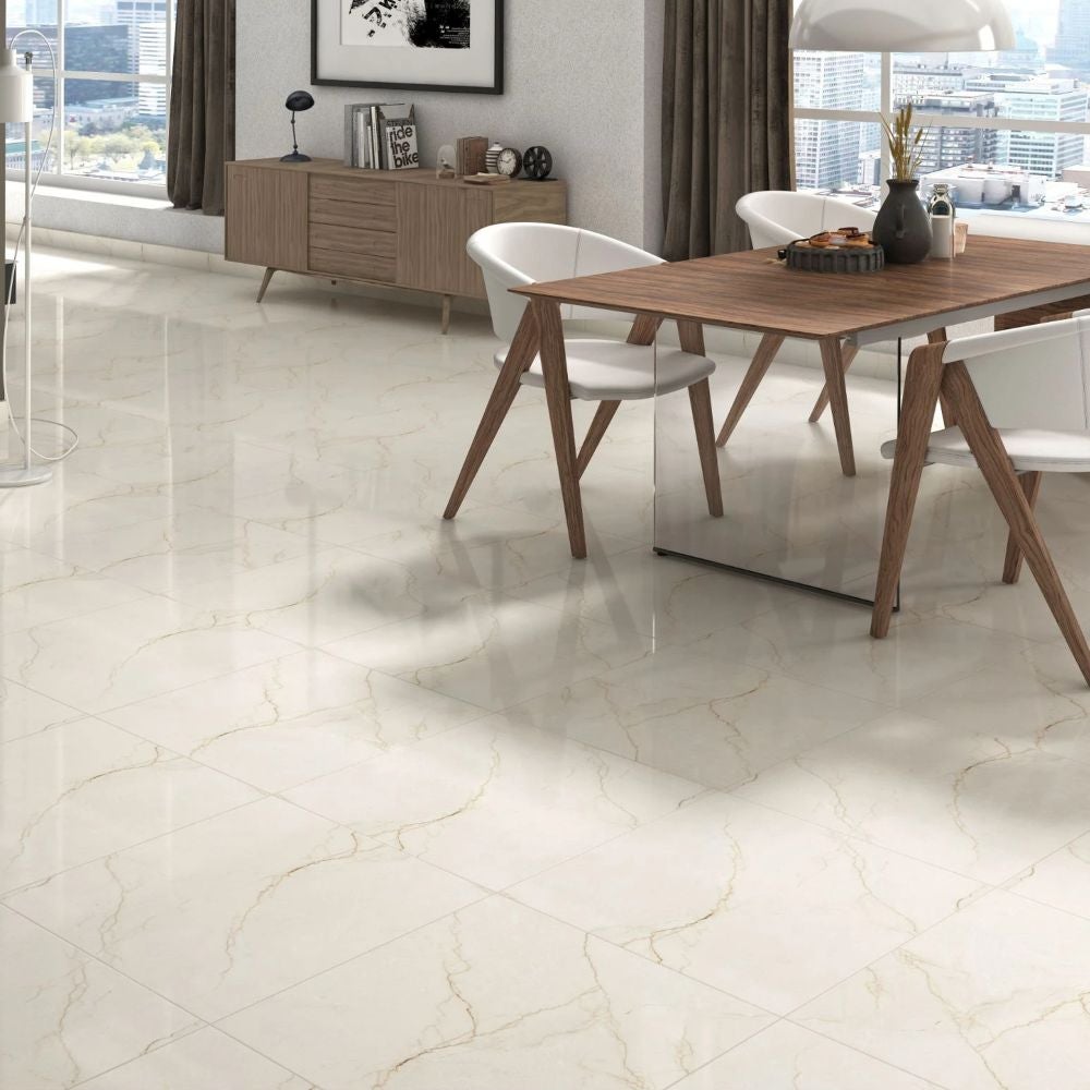 Gresie interior portelanata, 60 x 60 cm, Glitz Ashvila, aspect marmura ...