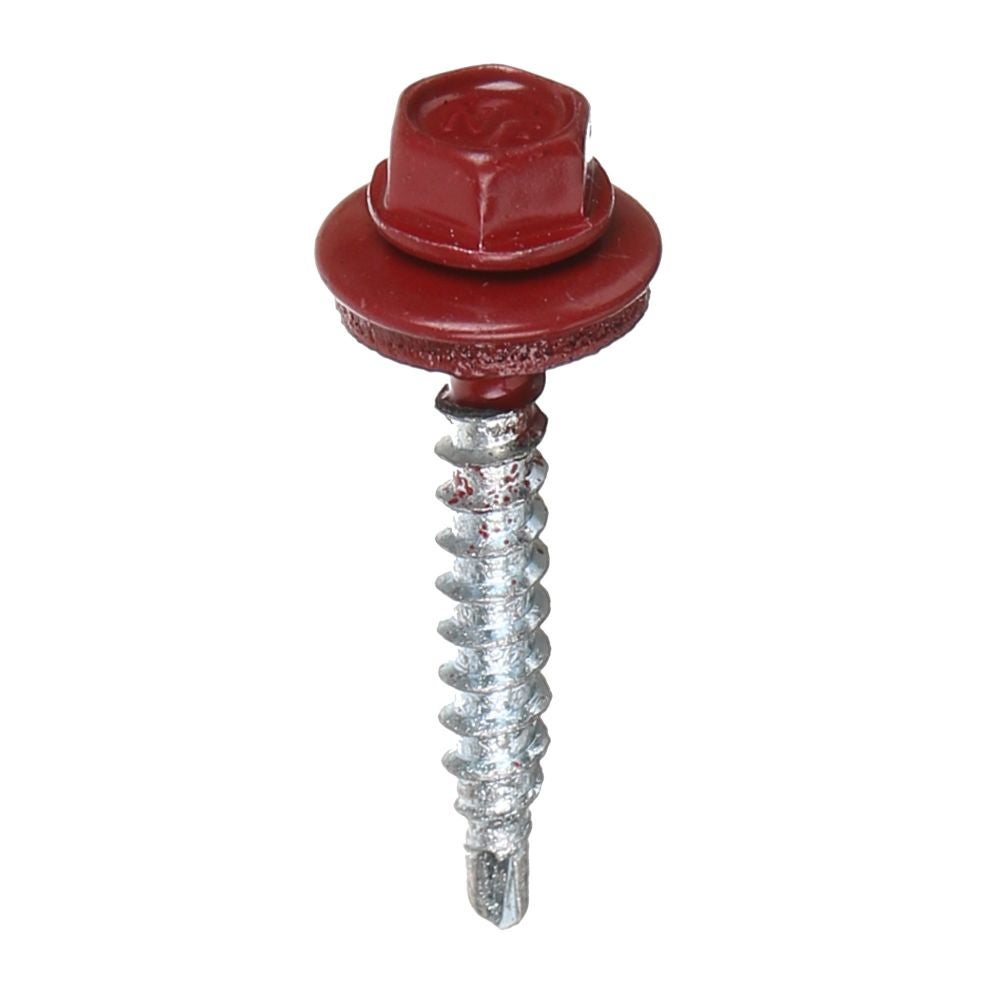 Set 50 suruburi autoforante, metal, 4.8 x 35 mm, rosu lucios