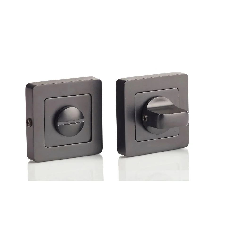 Set rozete usa interior, pentru WC, alama, negru