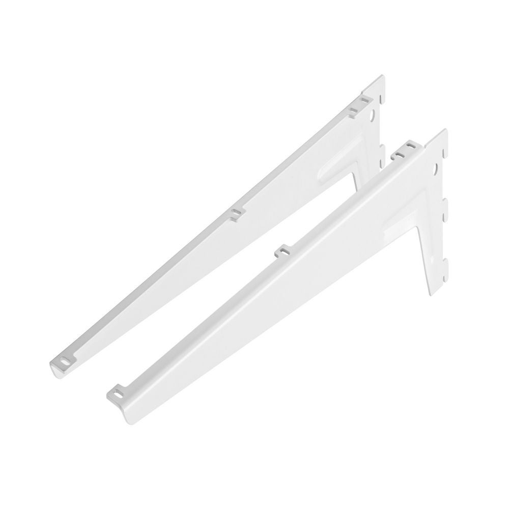 Suporti simpli pentru raft pe sina, 480 mm, alb (set 2 buc)