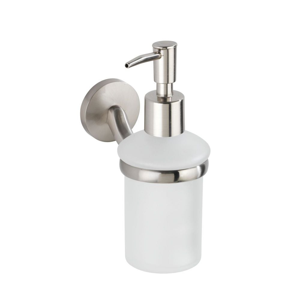 Dozator sapun lichid Cuba, din sticla, argintiu/alb mat