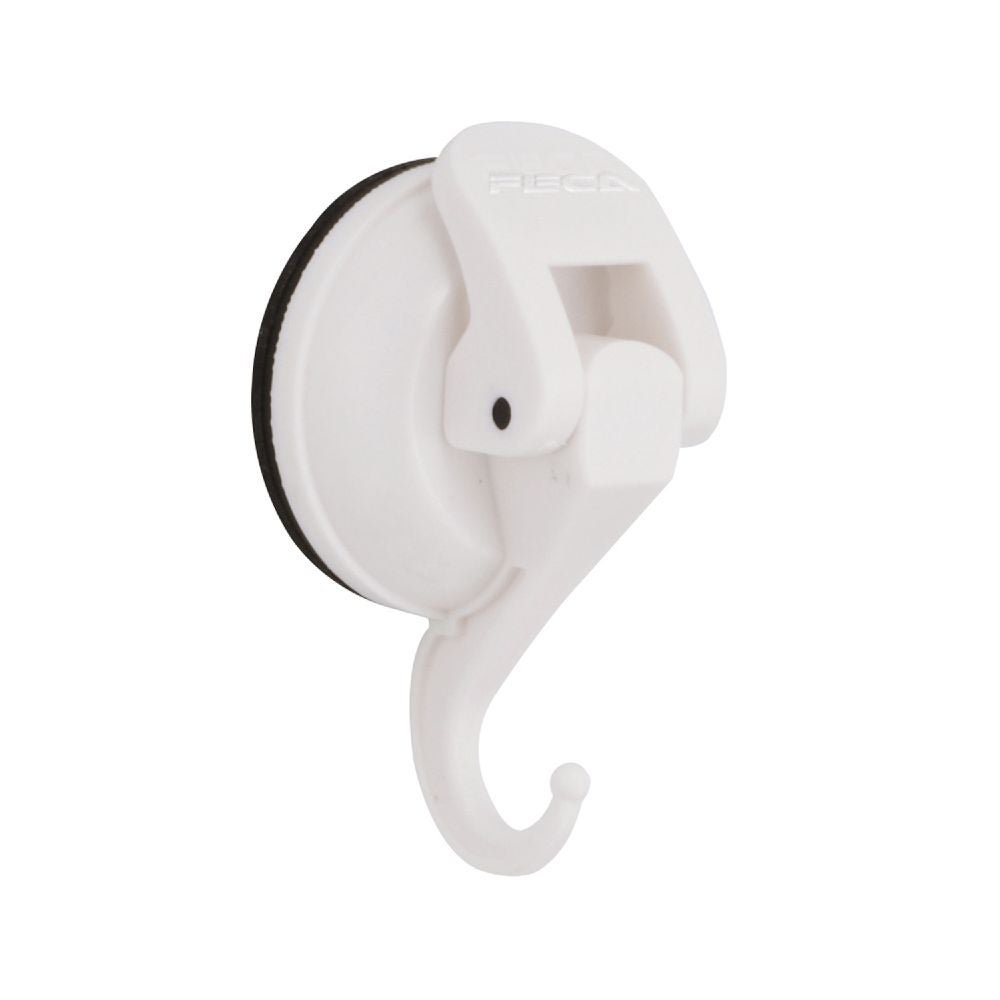 Cuier cu ventuza, o agatatoare simpla, Ø 21 cm, alb