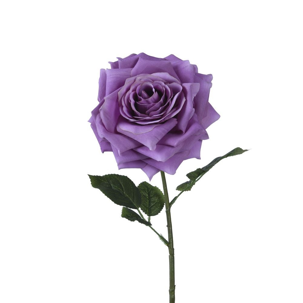 Floare artificiala, trandafir, poliester, inaltime 53 cm, mov