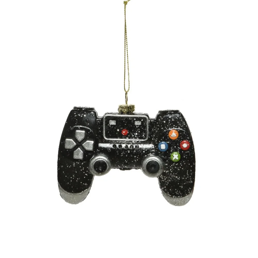 Decoratiune Craciun, pentru brad, model consola joc, plastic, 7.5 cm, negru
