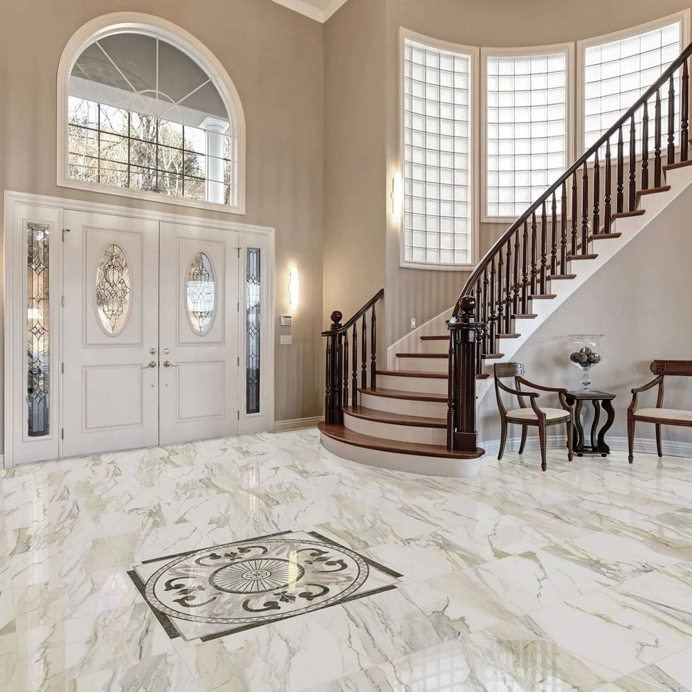 Gresie interior, 45 x 45 cm, Cesarom Calacatta Oro Decor, aspect ...