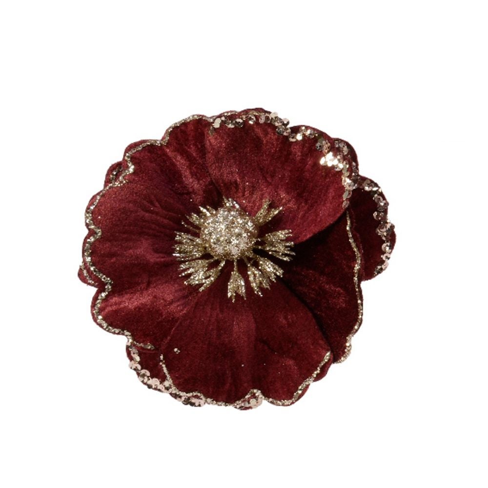 Floare artificiala, cu clips, poliester, Ø 14 cm, grena