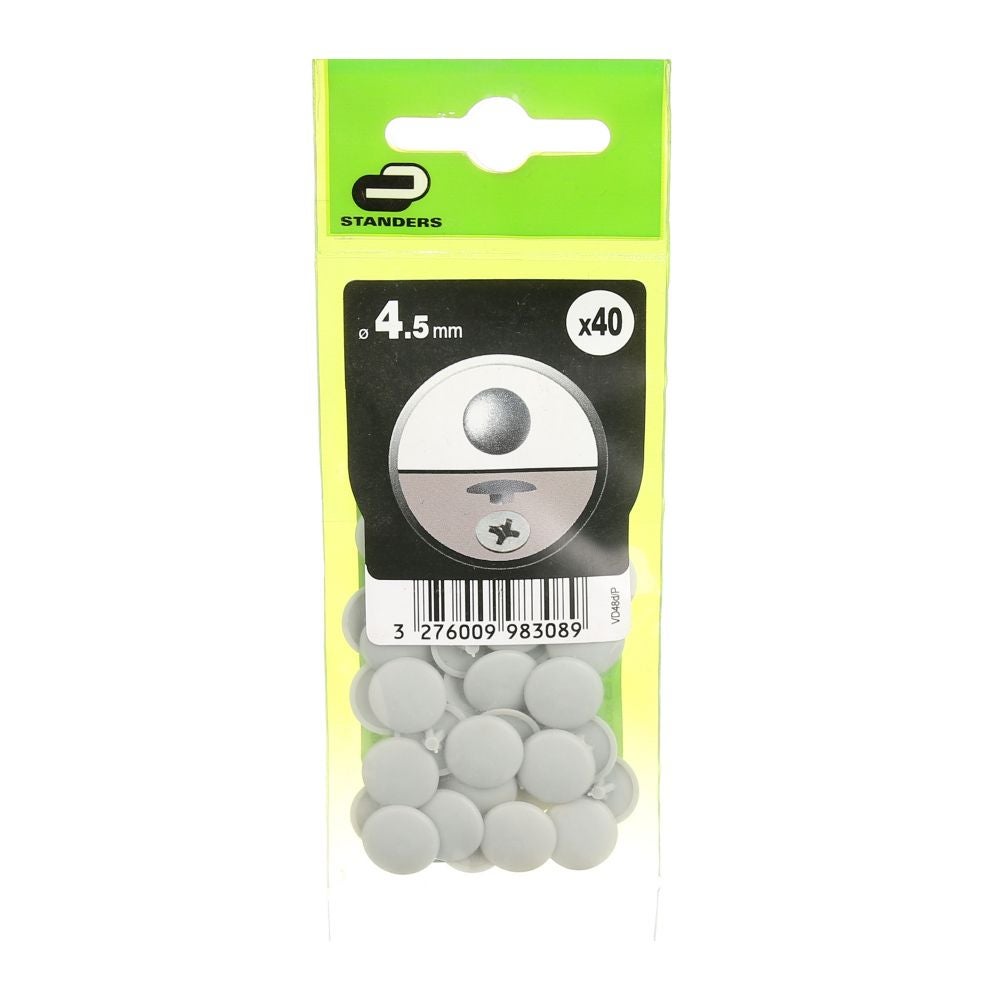 Capace surub plastic gri D 4.5 mm, set 40 buc