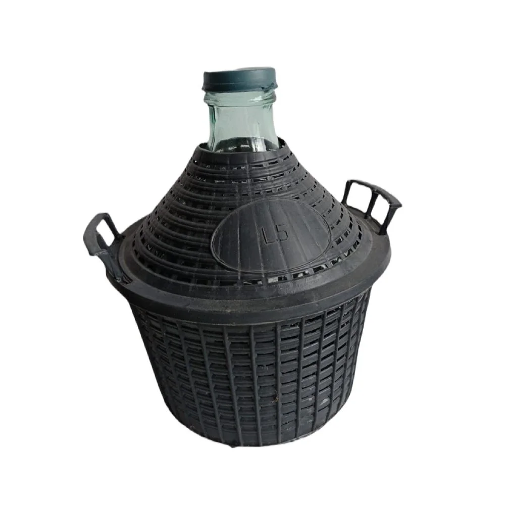 Damigeana sticla, cu suport pvc, capacitate 5 L