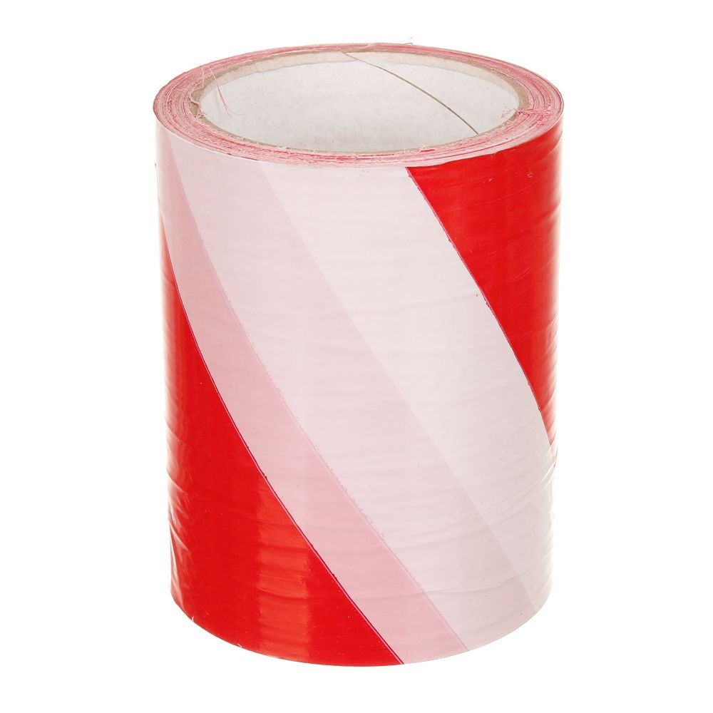 Banda avertizare, alb-rosu, latime 120 mm, lungime 100 m