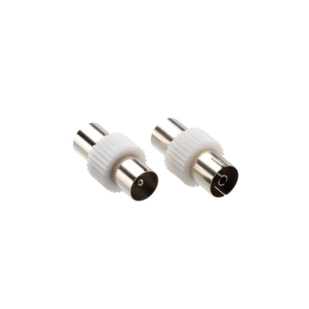 Adaptor cablu TV Lexman, coaxial, 9.52 mm, tata-mama/ tata-tata, metal, auriu