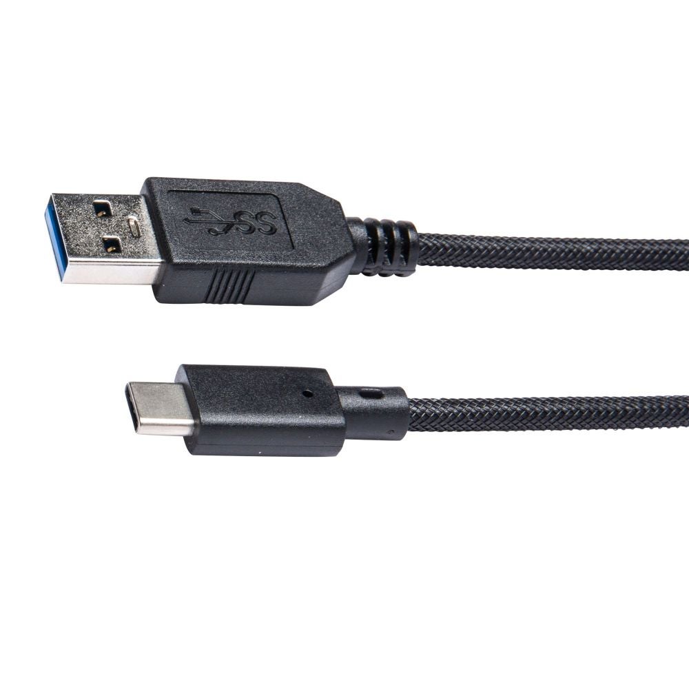 Cablu USB Lexman, USB tip A 3.2 - USB tip C 3.1, textil/cupru, 2 m, negru
