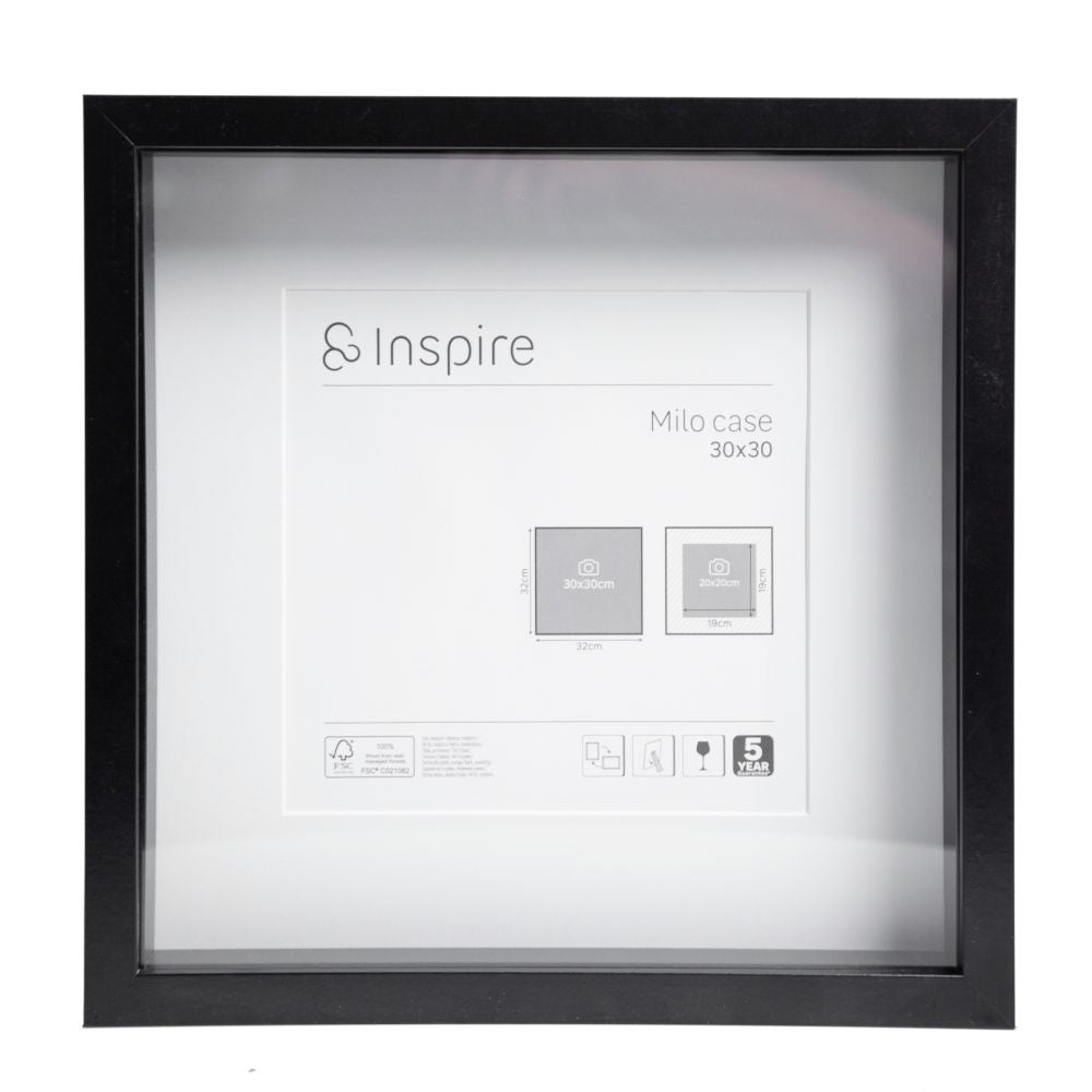 Rama foto Inspire Milo Case, 30 x 30 cm, lemn, negru