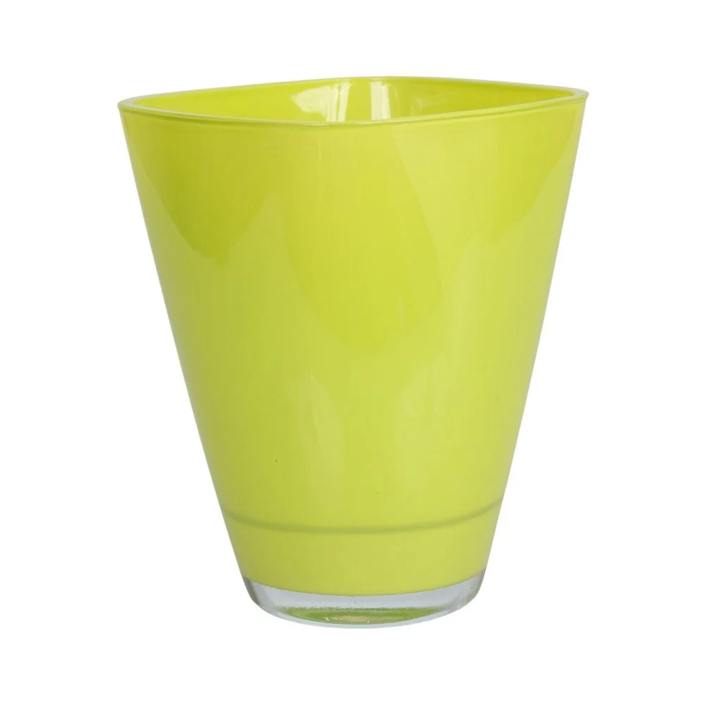 Ghiveci orhidee, sticla, 14 x 14 cm, verde