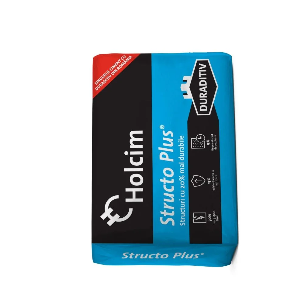 Ciment aditivat Holcim Structo Plus, rezistenta 42.5N, 20 kg, gri